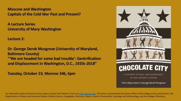 Dr. George Derek Musgrove-October 23 - History and American Studies