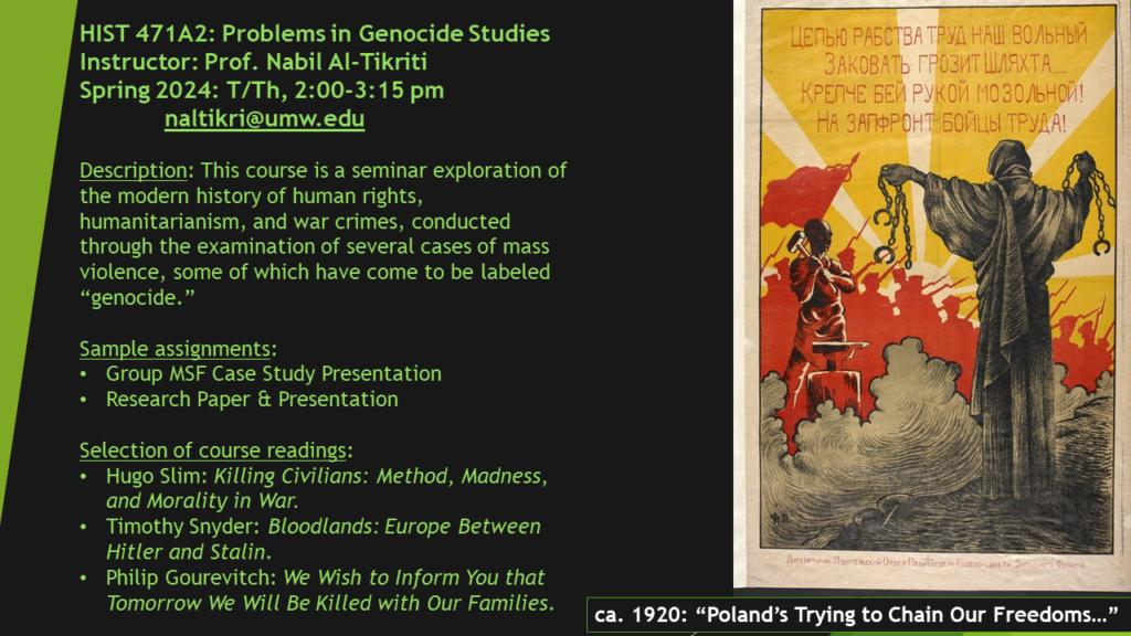 Spring '24 Course Flyers - History and American Studies